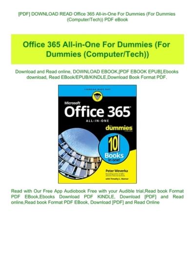 Pdf Download Read Office 365 All In One For Dummies For Dummies