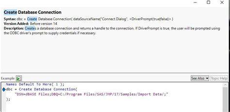 Using Create Database Connection For A Odbc Database In Jmp 17 Jmp User Community