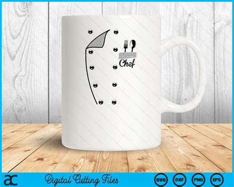 Funny Chef Costume Jacket Faux Cooks Uniform Svg Png Digital Files
