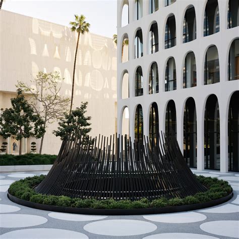 Angular Concrete Buildings Surround Domino Square Plaza