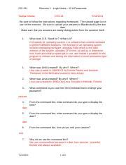 CIS 121 Exercise Module 1 Final Docx CIS 121 Exercise 1 Login Notes ID Passwords Sadiya