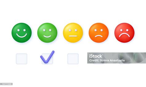 3d 피드백 감정 스케일 그림입니다 좋은 평가와 나쁜 평가의 리뷰 감정의 형태로 피드백 고객에 대한 스톡 벡터 아트 및 기타 이미지 Istock