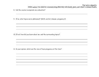 Interviewing An Adult About Sex Education By Miss F TpT