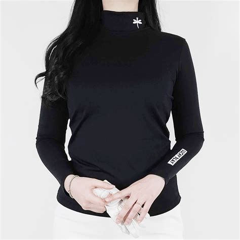 퀸잇 겨울 여성 골프 이너웨어 기모 목폴라 골프티셔츠 골프웨어