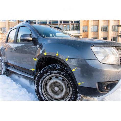 Накладки узкие (комплект) на колесные арки Рено Дастер | Renault Duster ...