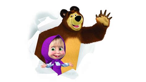 Маша и медведь на белом фоне Zefirka Club фото и картинки