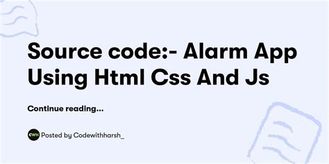 Source Code Alarm App Using Html Css And Js — Codewithharsh