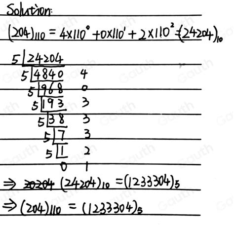 Solved Convert Into Quinary 204110 Algebra
