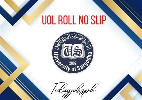 University Of Sargodha Roll No Slip 2025 Download Ma Msc