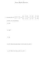 Linear Algebra Exercises Pdf Linear Algebra Exercises Assuming That B