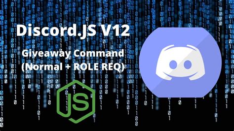 discord js v12 giveaway command normal role req youtube