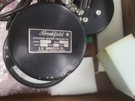 Vintage Brookfield Rvt Viscometer Set W Spindles Factor Chart Oak Case