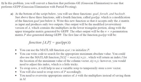 Matlab This Computes The Solution Using Gaussian