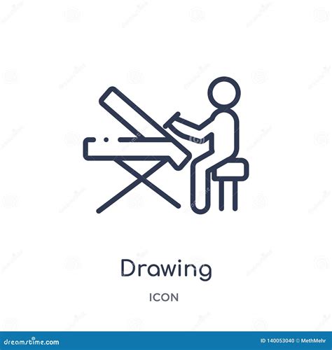 Linear Drawing Icon From Construction Tools Outline Collection Thin Line Drawing Vector
