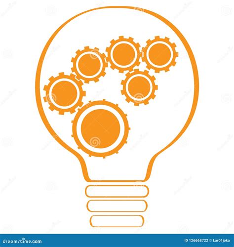 Conceptual Idea Lightbulb With Gear Pieces Stock Vector Illustration Of Solution Light