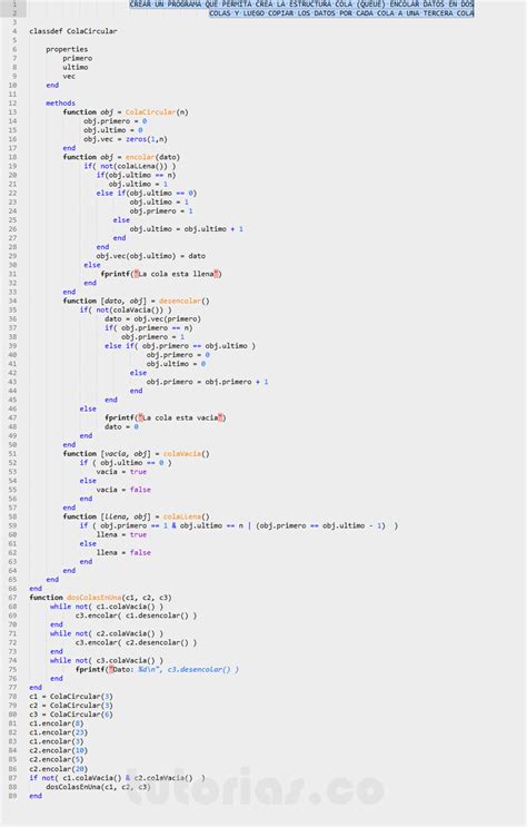 Colas Matlab Concatenar Colas