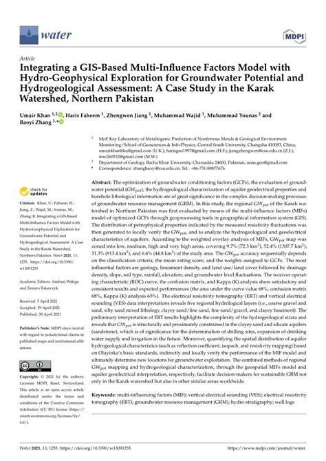 Pdf Integrating A Gis Based Multi Influence Factors Model With Hydro Geophysical Exploration