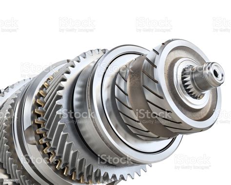 메커니즘 흰색 배경에 격리 된 샤프트의 기어 3d 일러스트레이션 0명에 대한 스톡 사진 및 기타 이미지 0명 3차원 형태 강철 Istock