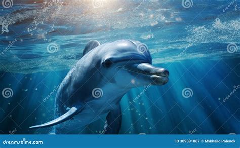 dolphin in the sea neural network ai generated stock image image of