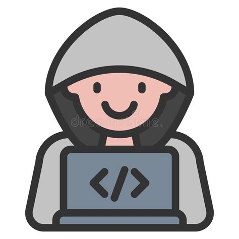 Programmer Icon Line Color Vector Illustration Stock Vector