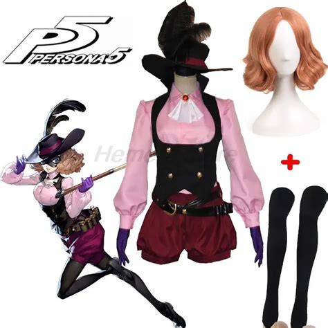 Anime Persona 5 Noir Haru Okumura Cosplay Costume Full Set With Hat