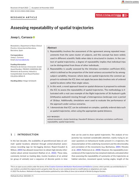PDF Assessing Repeatability Of Spatial Trajectories