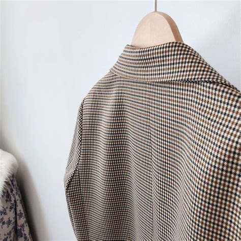 Женский пиджак Осенний пиджак с длинными рукавами клетчатый Блейзер сшитый длинный костюм