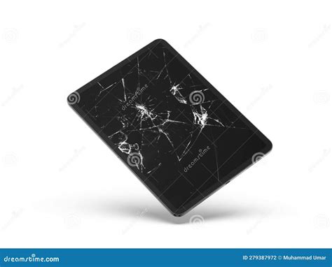 Broken Screen Tablet Cracked Screen Ipad Stock Illustration