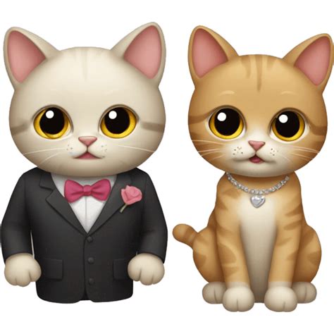 Two Cats Dressed Up For A Date Emoji Ai Emoji Generator