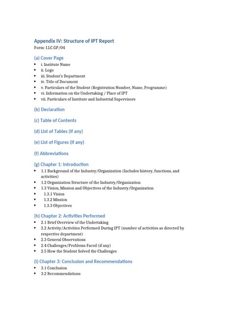 Ipt Report Format 1 Pdf