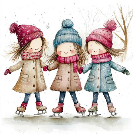 Ai产生的 女孩们 滑冰 Pixabay上的免费图片