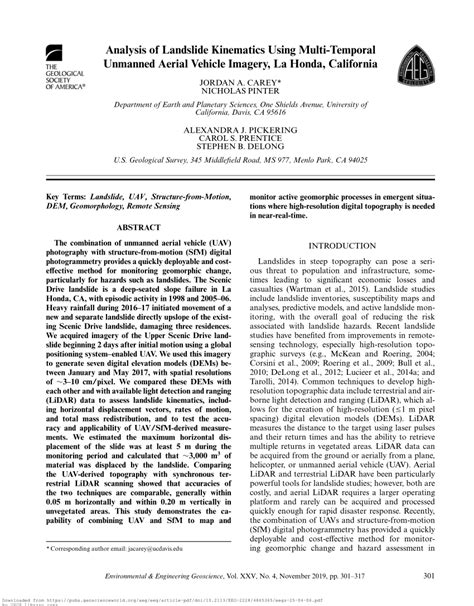 Pdf Analysis Of Landslide Kinematics Using Multi Temporal Unmanned