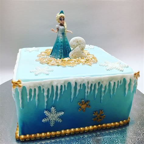 Square Frozen Theme Elsa Princess Fondant Cake Frozen Cake Elsa Cake