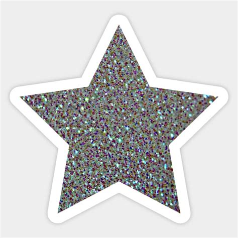 Silver Glitter Macro Star Glitter Star Sticker Teepublic