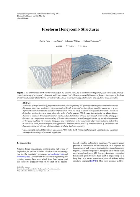 pdf freeform honeycomb structures