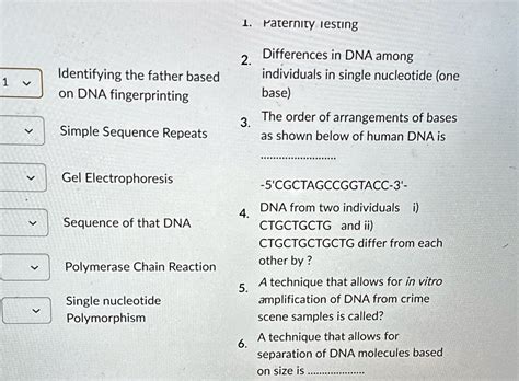 1 Paternity Testing 2 Differences In Dna Among Individuals In Single