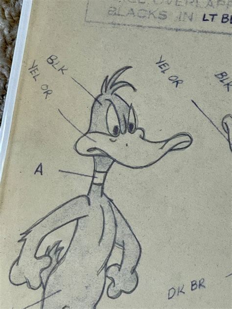 Original Daffy Duck Model Sheet From Looney Tunes Warner Brothers