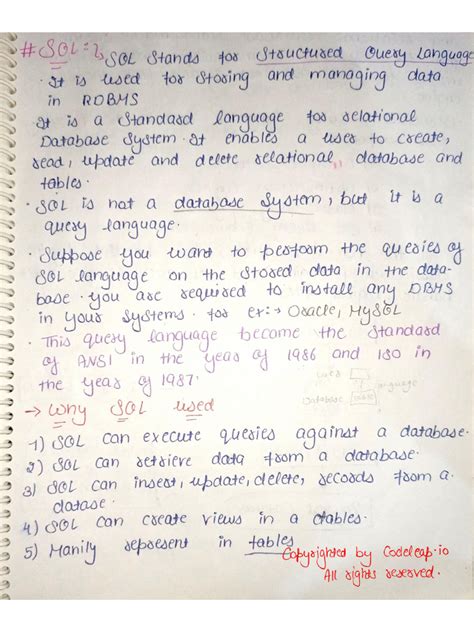 Sql Notes Pdf