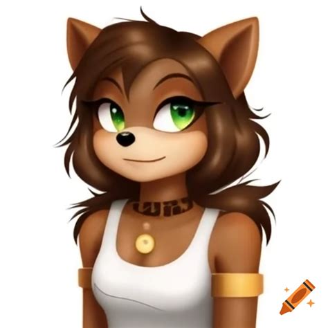 Sonic Style Badger Girl Character With Brown Fur And Accessories On Craiyon