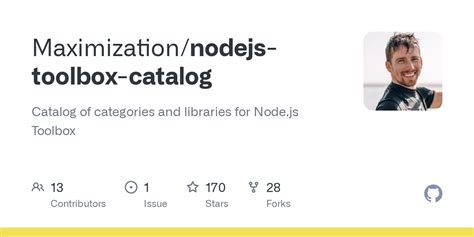 Github Maximization Nodejs Toolbox Catalog Catalog Of Categories And Libraries For Node Js