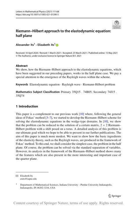 Riemannhilbert Approach To The Elastodynamic Equation Half Plane