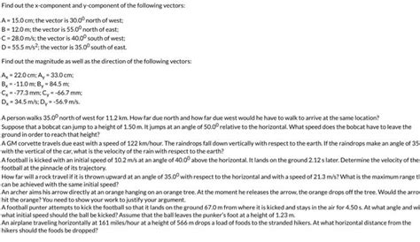 Solved Find Out The X Component And Y Component Of The Chegg