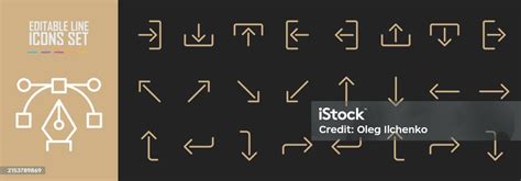 Wayfinding System Direction Arrow Linear Modern Icon Set Way Finding Entrance And Exit Outline