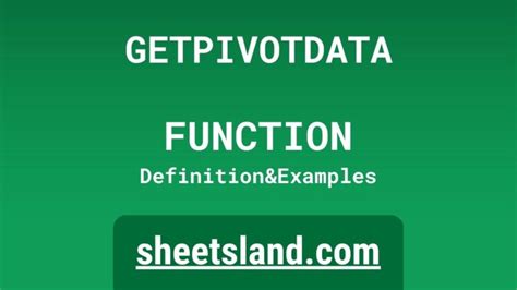 Getpivotdata Function Definition Formula Examples And Usage