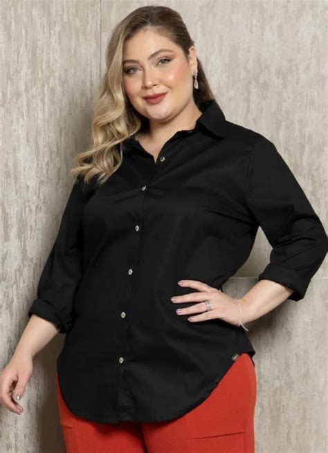 Camisa De Botão Feminina Preta Conforto E Estilo
