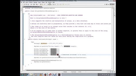 Arrayindexoutofbound Exception Java Youtube