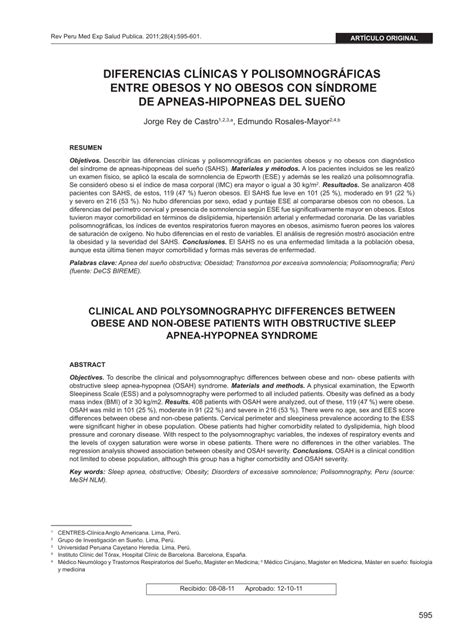 Pdf Clinical And Polysomnographyc Differences Between Obese And Non Obese Patients With