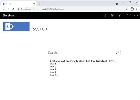 How To Add Text In A Default Search Page In Sharepoint Server 2019