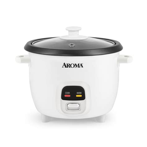 Aroma Housewares Rice Cooker Bonded Granite 6 Cup White