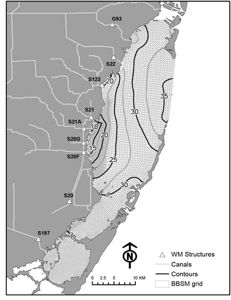 Example Of The Models Salinity Contour Data Showing Salinity In